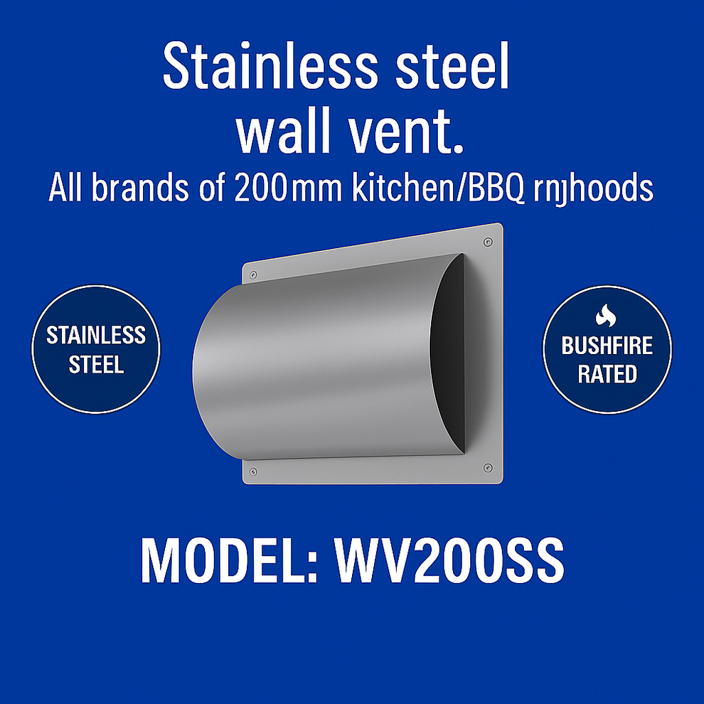 WV-200SS: 200mm Stainless Steel Rangehood Wall vent – Dragon Vents ...