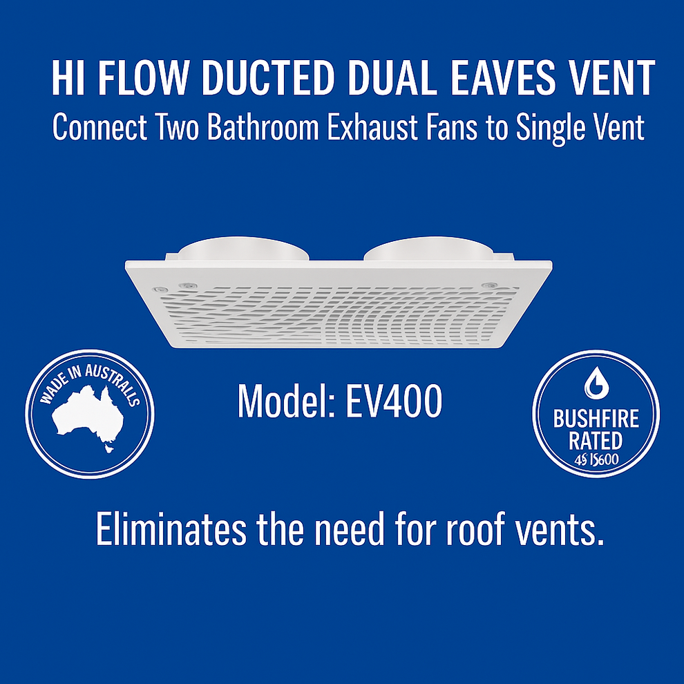 Hi-Flow Double Eaves Vent: connect two bathroom fans to one vent ...